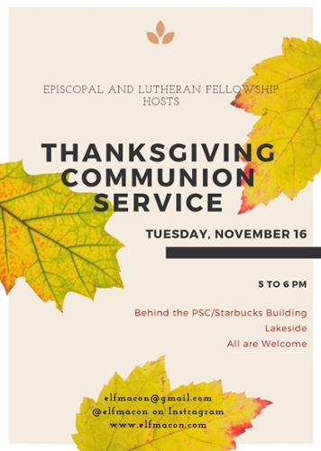 Episcopal and Lutheran Fellowship's Thanksgiving Communion - November 16