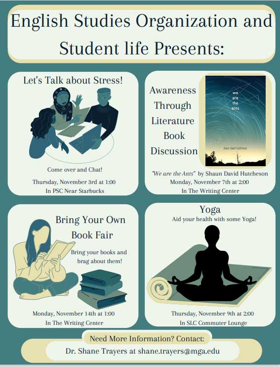 Upcoming English Studies Organization Events