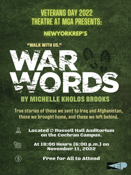 Theatre at MGA: "War Words" - November 11