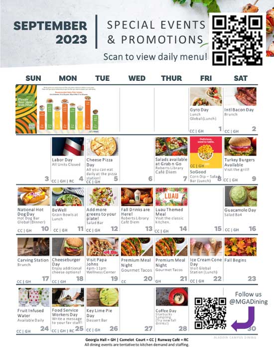 MGA Dining: September Special Events