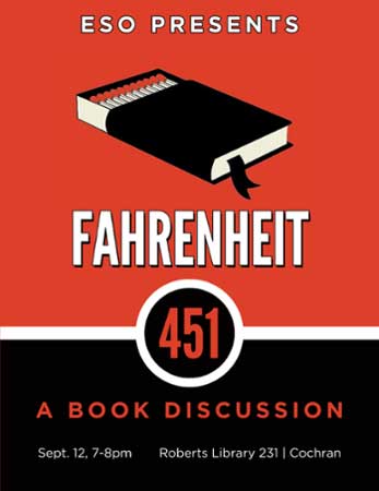 English Studies Organization: Fahrenheit 451 Book Discussion - September 12