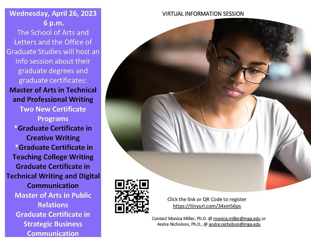 Graduate Studies Virtual Information Sessions - April 26 & May 3