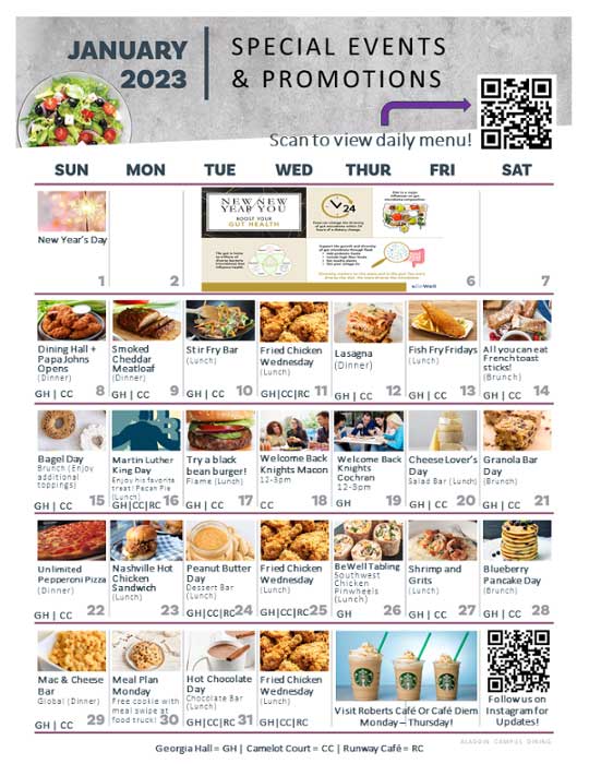 MGA Dining: January Special Events