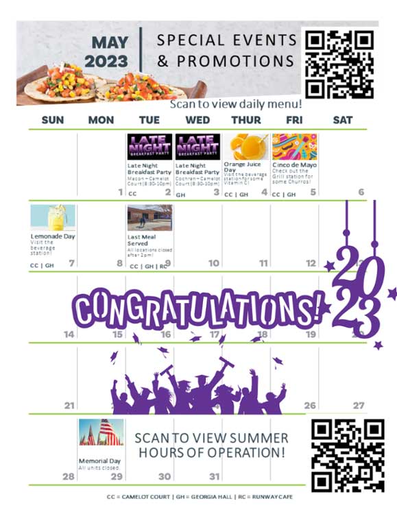 MGA Dining: May Special Events