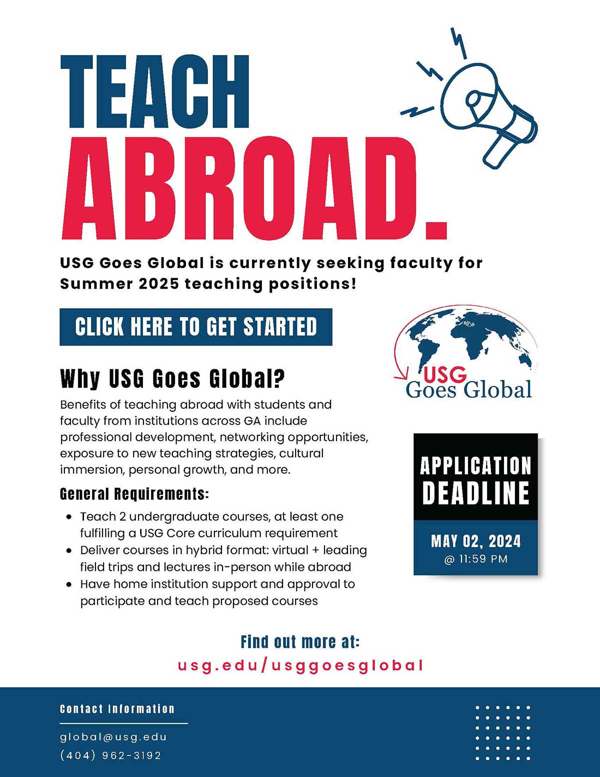 USG Goes Global Faculty Applications