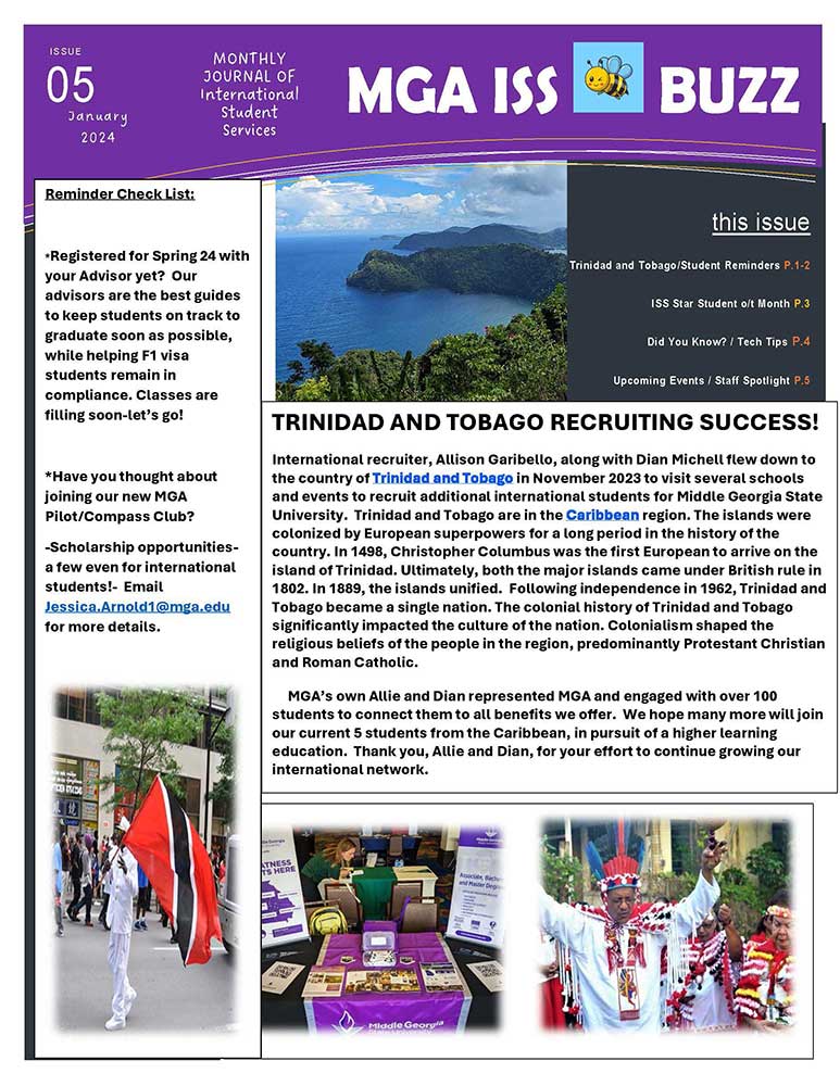 International Student Services BUZZ Newsletter, Jan. 2024 Issue