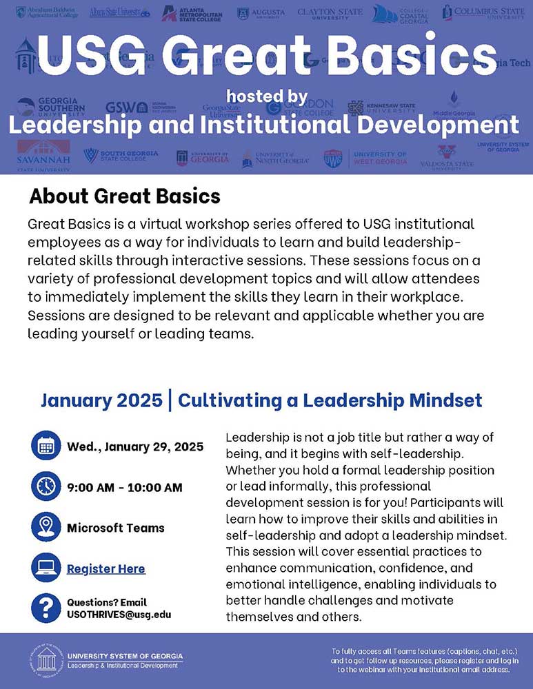 USG Great Basics: Cultivating a Leadership Mindset - January 29